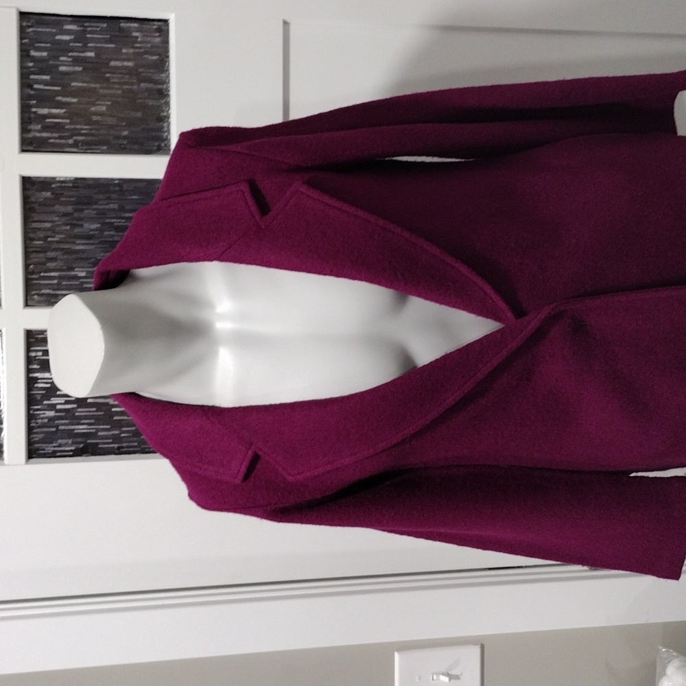 Rachel Zoe Unlined Purple Unbelted Wool Blend Coat. S… - Gem